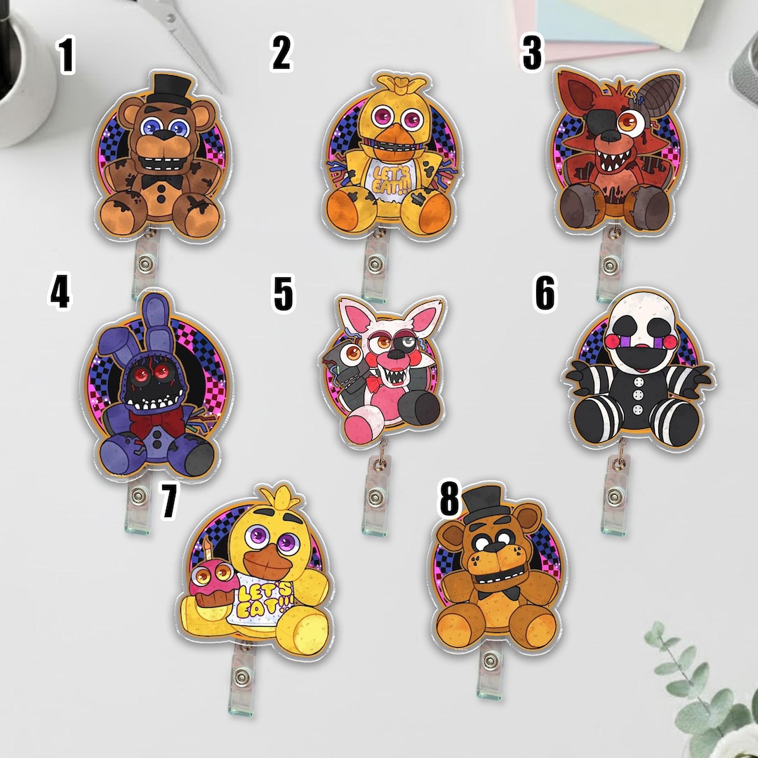 Fnaf Badge Reel, Five Nights at Freddy’s Nurse ID Holder, Retractable ...