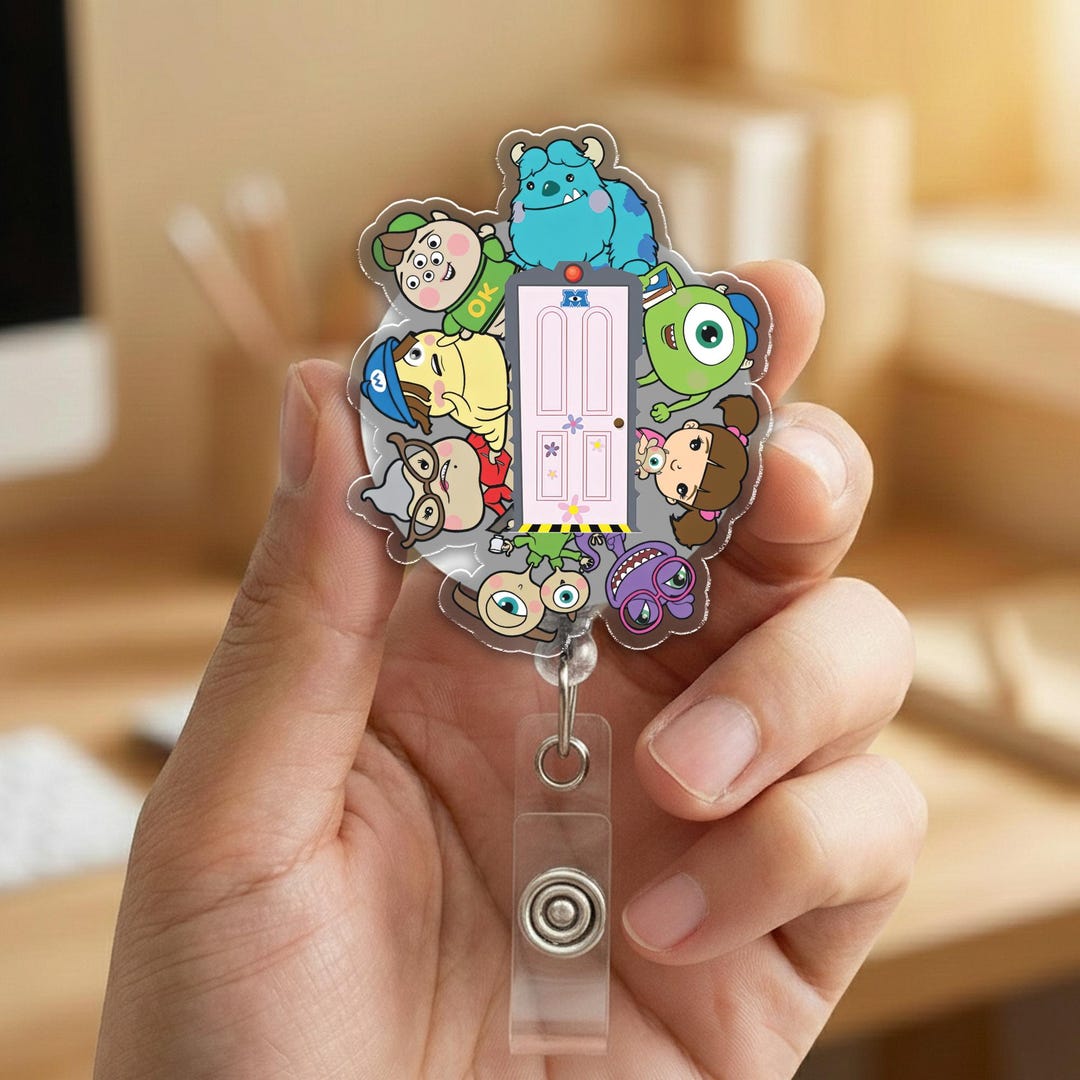 Monsters Inc Badge Reel, Sulley Mike Boo ID Holder, Cartoon Nurse Badge ...