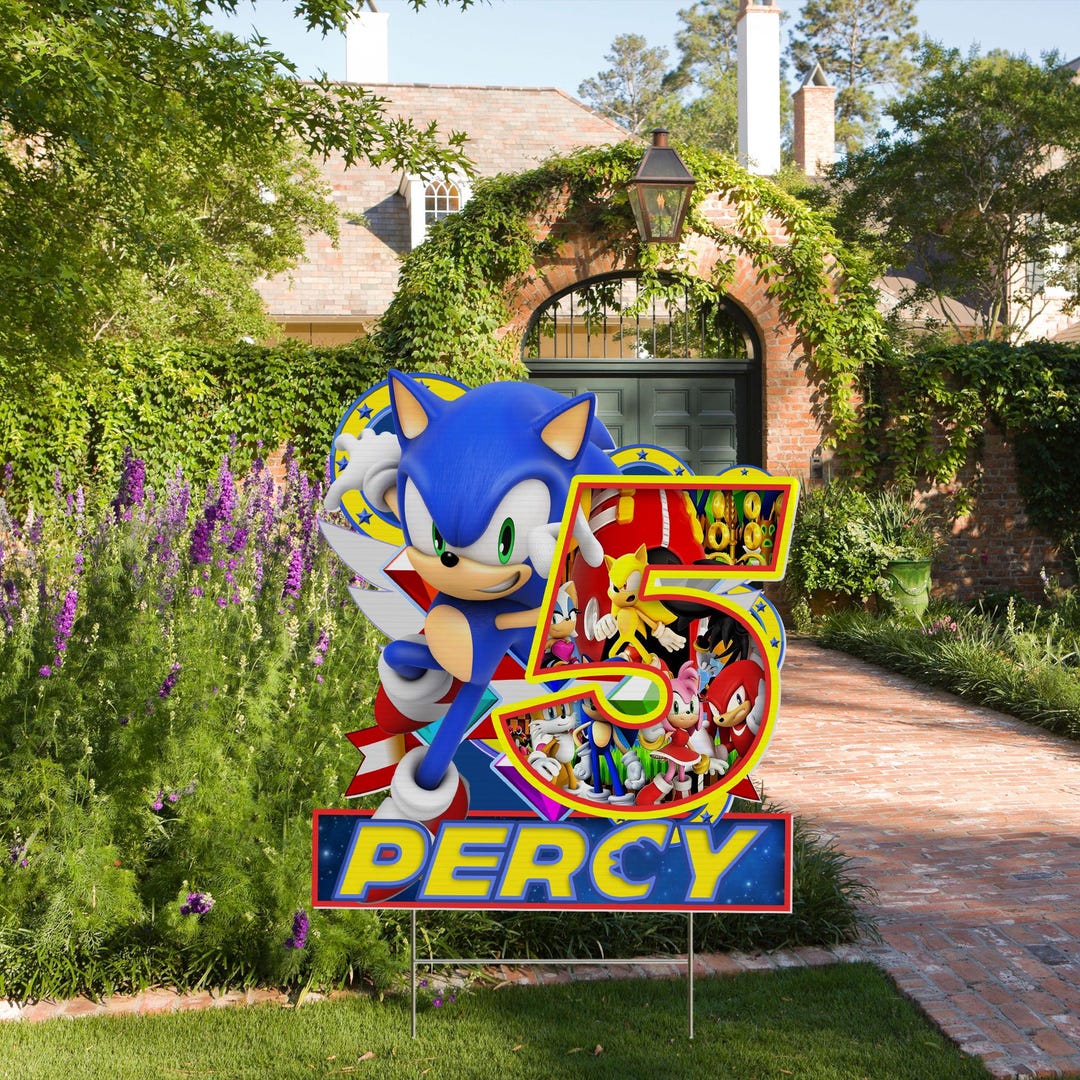 Sonic the Hedgehog Yard Sign Cut Out, Sonic Birthday Party Outdoor ...