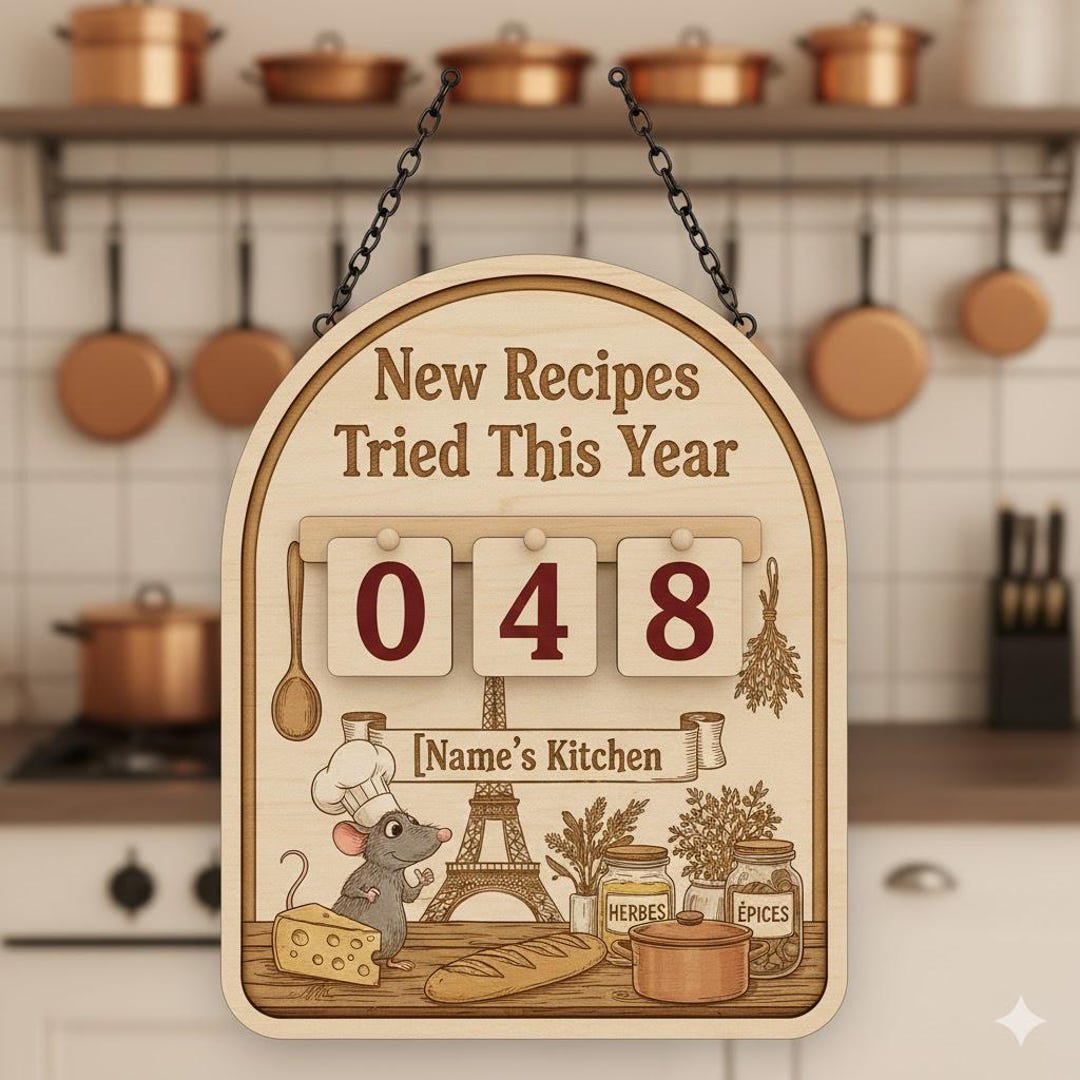 Ratatouille Chef Kitchen Recipe Tracker Sign,new Recipes Tried This ...