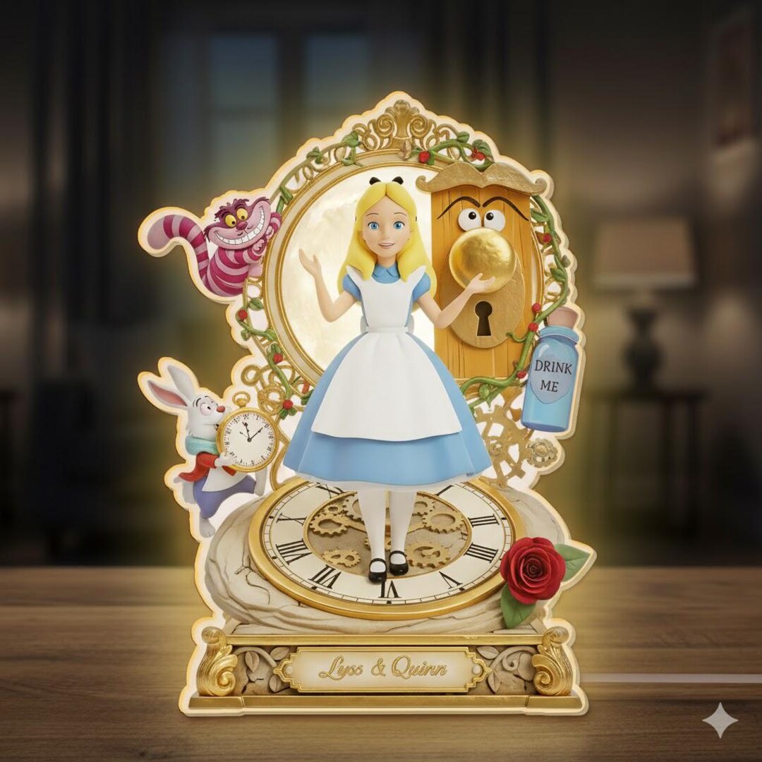Disney Alice in Wonderland Light Box, Night Light, Custom Engraved ...