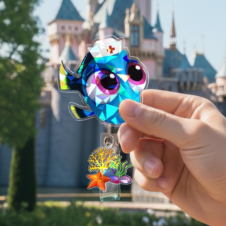 Disney Finding Nemo Badge Reel, Dory Fish Retractable Badge Reel Disney ...