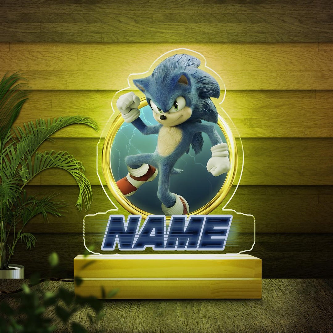 Personalized Sonic Hedgehog LED Night Light, LED Lamp, Personalized ...