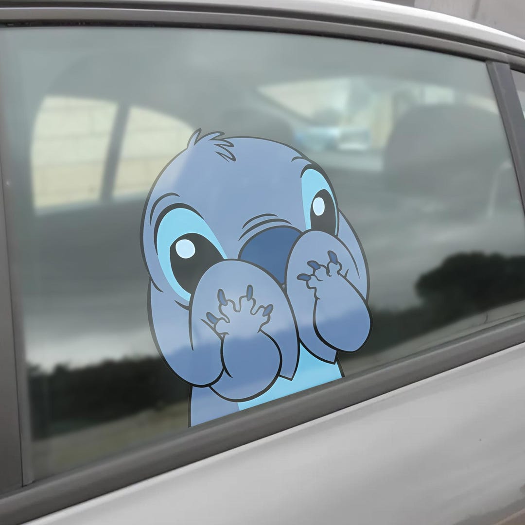 Funny Stitch Peeker Sticker, Disney Lilo & Stitch Vinyl Decal ...