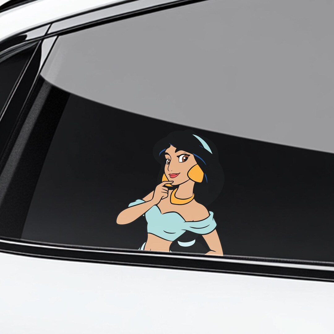 Jasmine Peekaboo Sticker,aladdin Princess Car Decal,cute Jasmine Vinyl ...