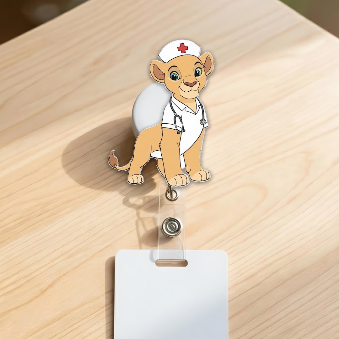 Lion King Badge Reel, Nala Retractable ID Holder, Disney Cartoon Nurse ...