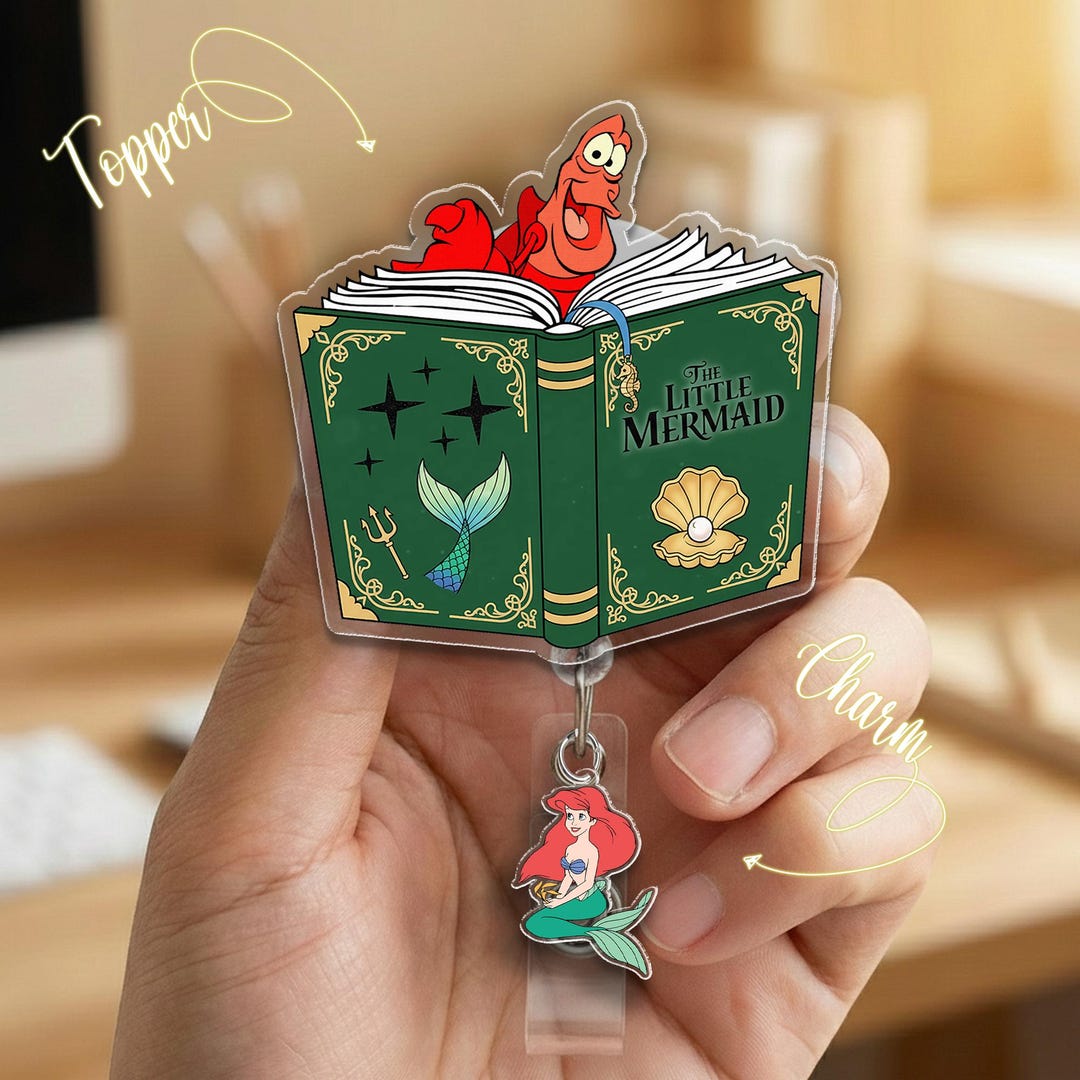 Disney Princess Ariel Sidekicks Book Club Badge Reel, Storybook ...