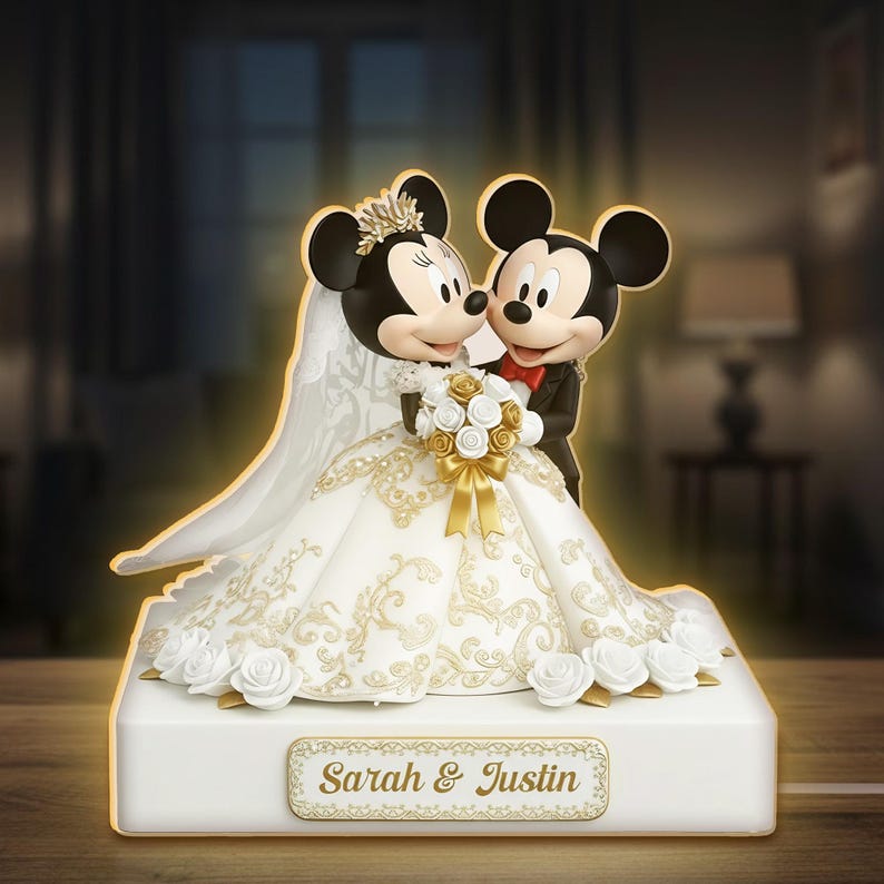 Mickey and Minnie Disney Couple Light Box,led Acrylic Night Light ...