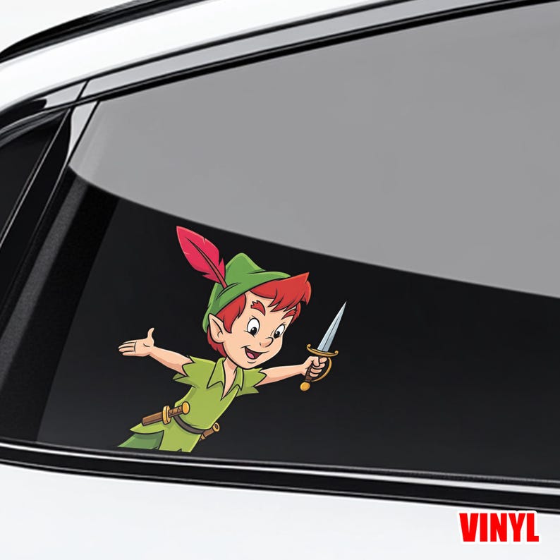 Peter Pan Peeker Peeking Car Window Decals - Bumper Waterproof Vinyl ...