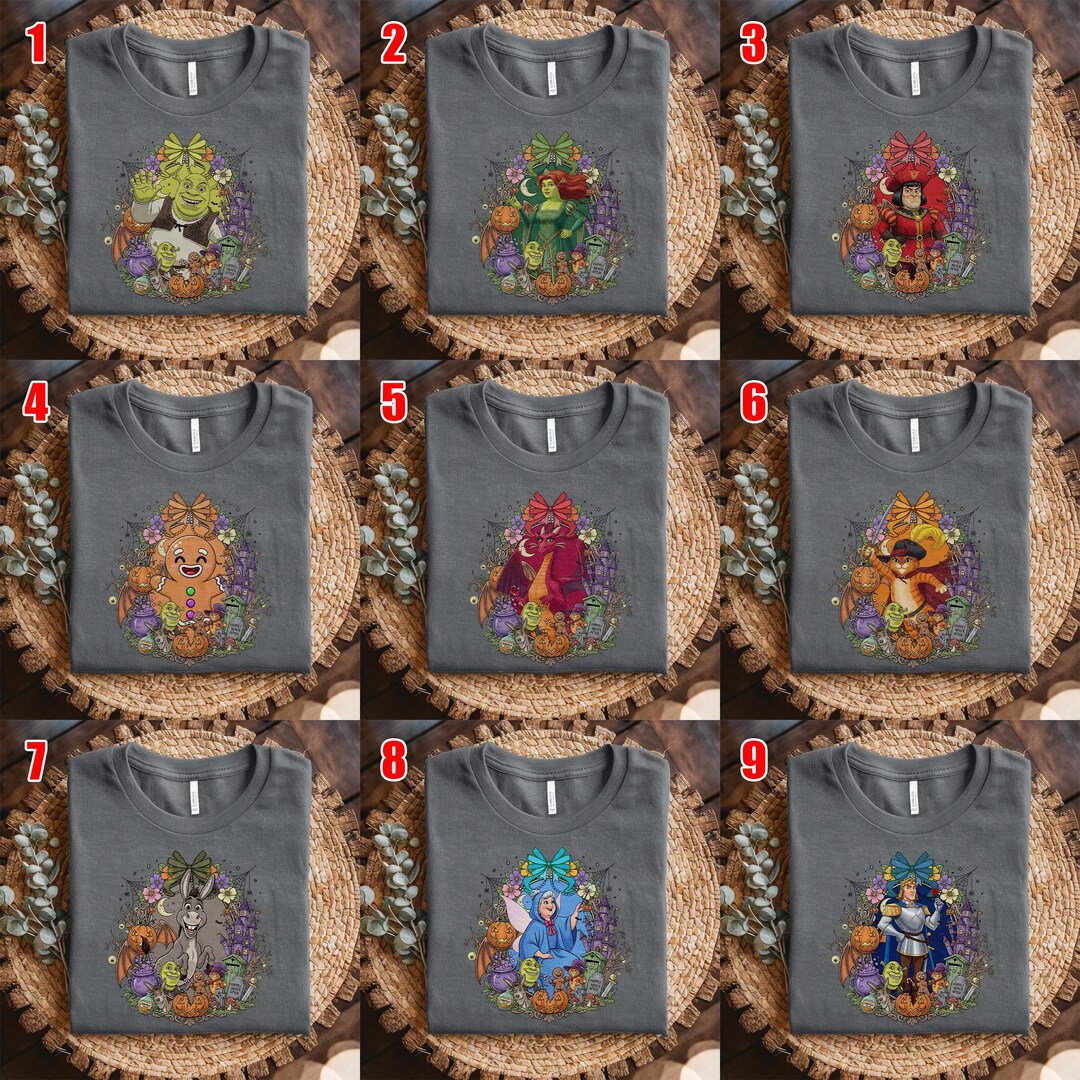 Retro Coquette Shrek Halloween Shirt, Fiona Donkey Lord Gingerbread Man ...