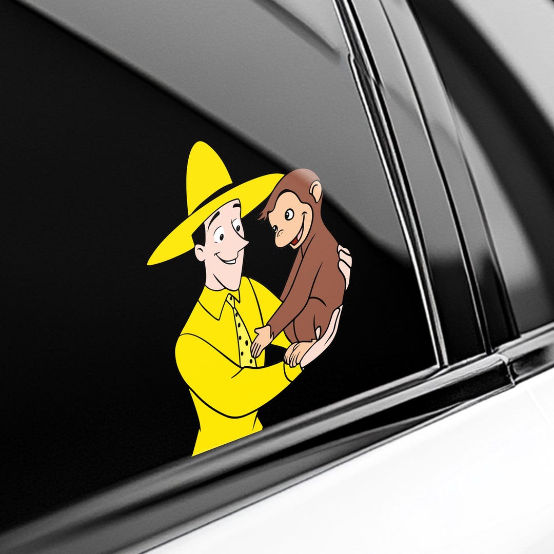 Curious George Peekaboo Peeker Peeking Car Window Decal - Bumper ...