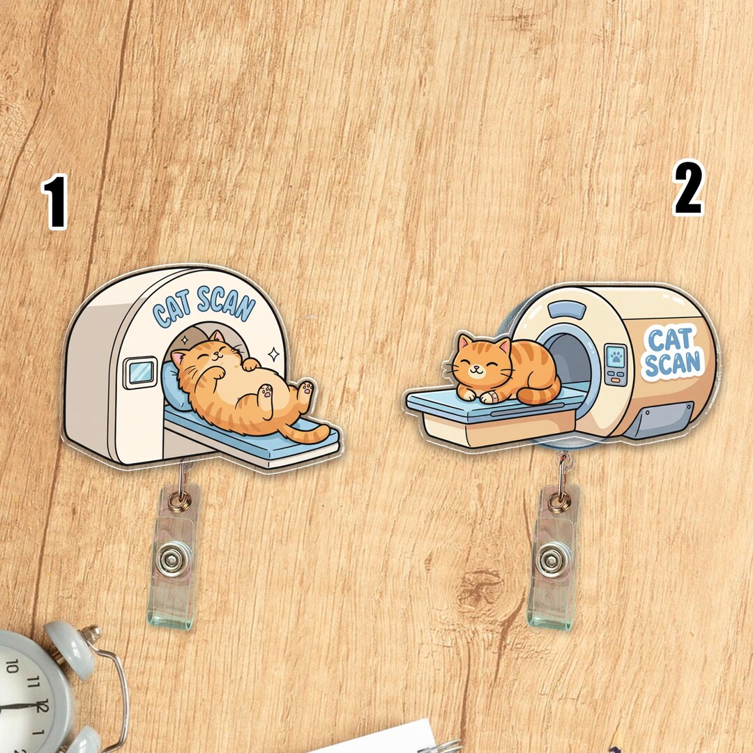 Cat Scan Badge Reel, Radiology, CT Tech, Rad Tech, Nursing Badge Reel ...