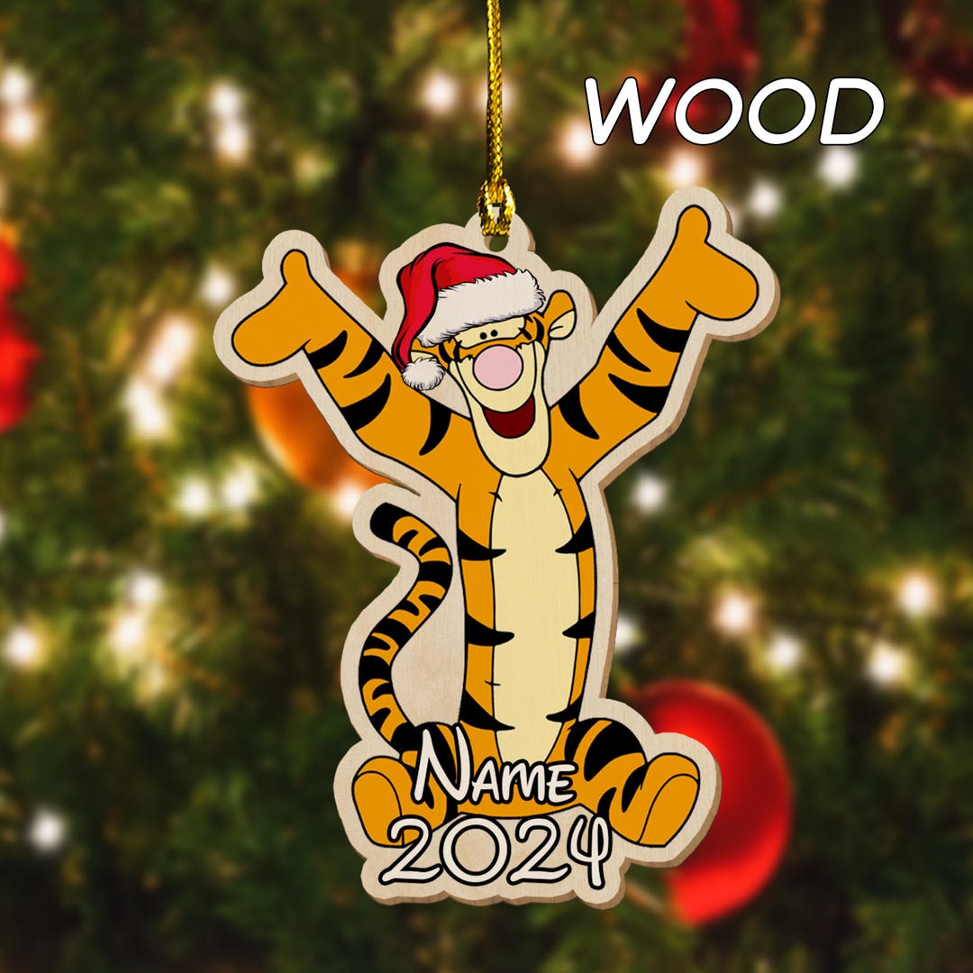 Personalized Tigger Christmas Ornament, Cute Tigger 2025 Christmas Tree ...