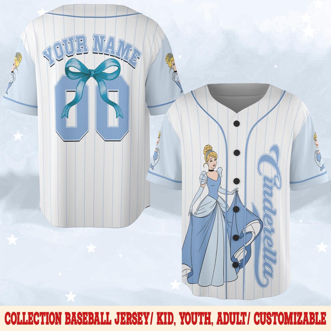 Custom Princess Cinderella Baseball Jersey,custom Name and Number ...