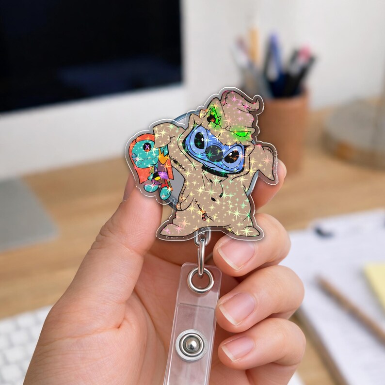 Disney Stitch Oogie Boogie Nightmare Before Christmas Badge Reel, Movie ...