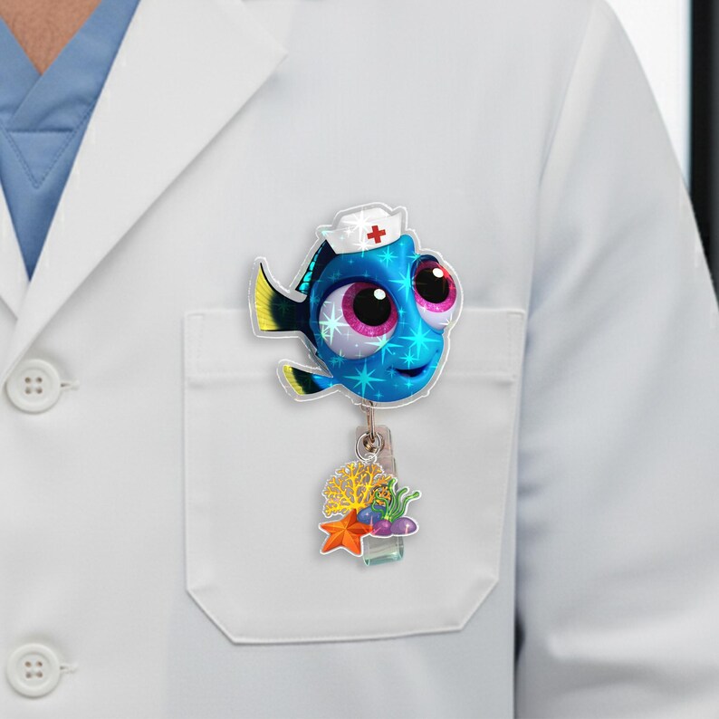 Disney Finding Nemo Badge Reel, Dory Fish Retractable Badge Reel Disney ...