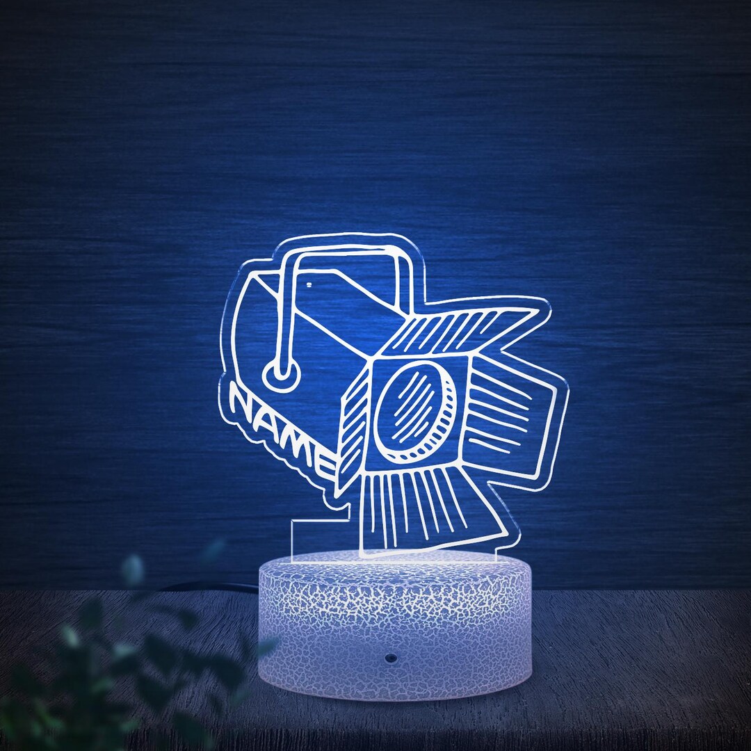 Stage Spotlight Night Light, Theater Cutout Acrylic LED Lamp, Drama ...