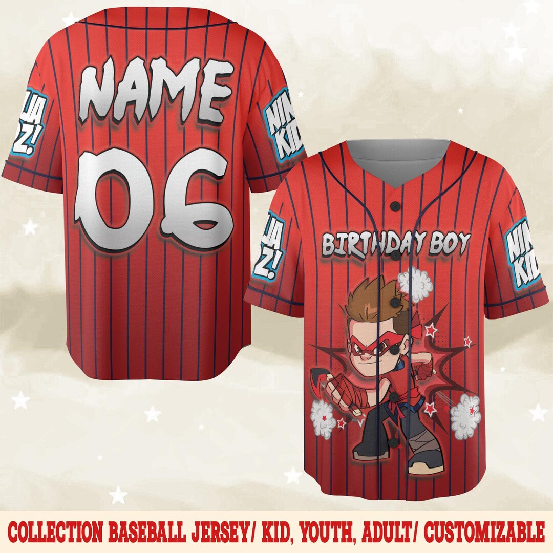 Custom Ashton Ninja Kidz Baseball Jersey, Personalized Ninja Kidz ...