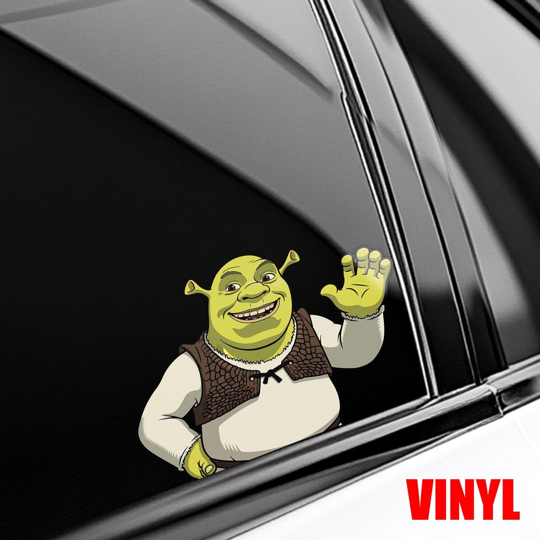 Shrek Peeker Peeking Car Window Decals - Bumper Waterproof Stickers ...
