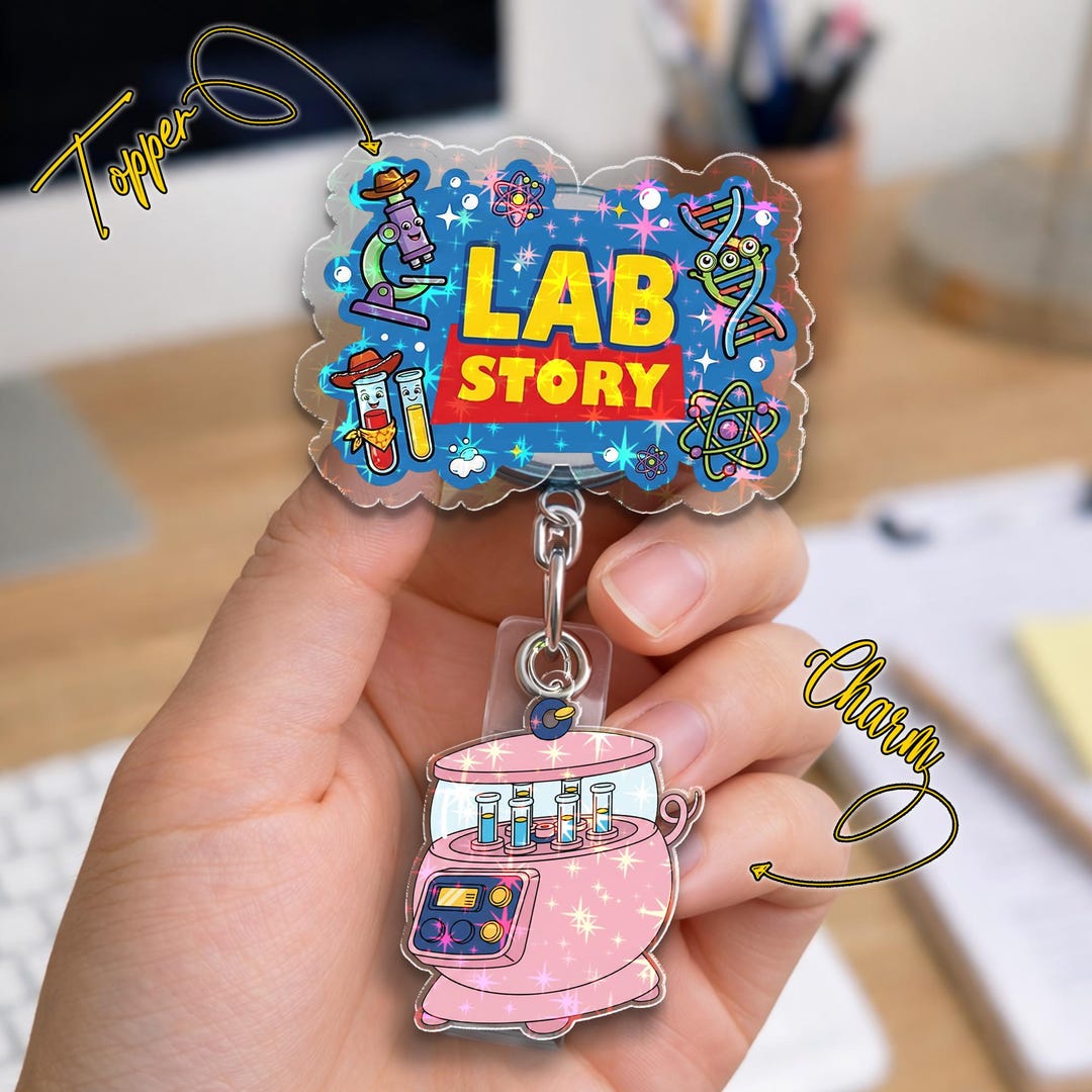 Custom Lab Week 2026 Badge Reel, Lab Story ID Holder, Laboratory Tech ...