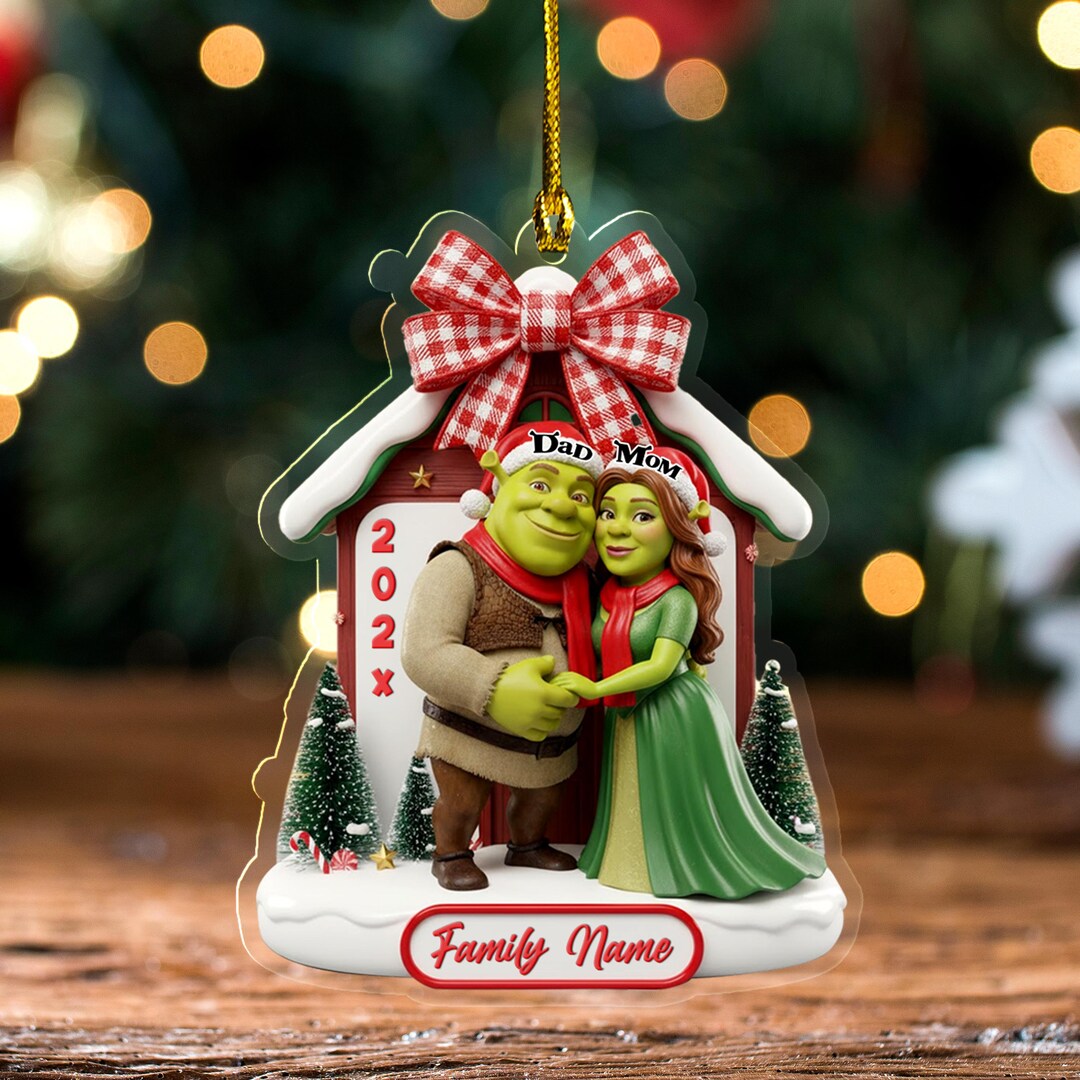 Personalized Shrek Family Ornament 2025, 2D Acrylic Flat Onament ...