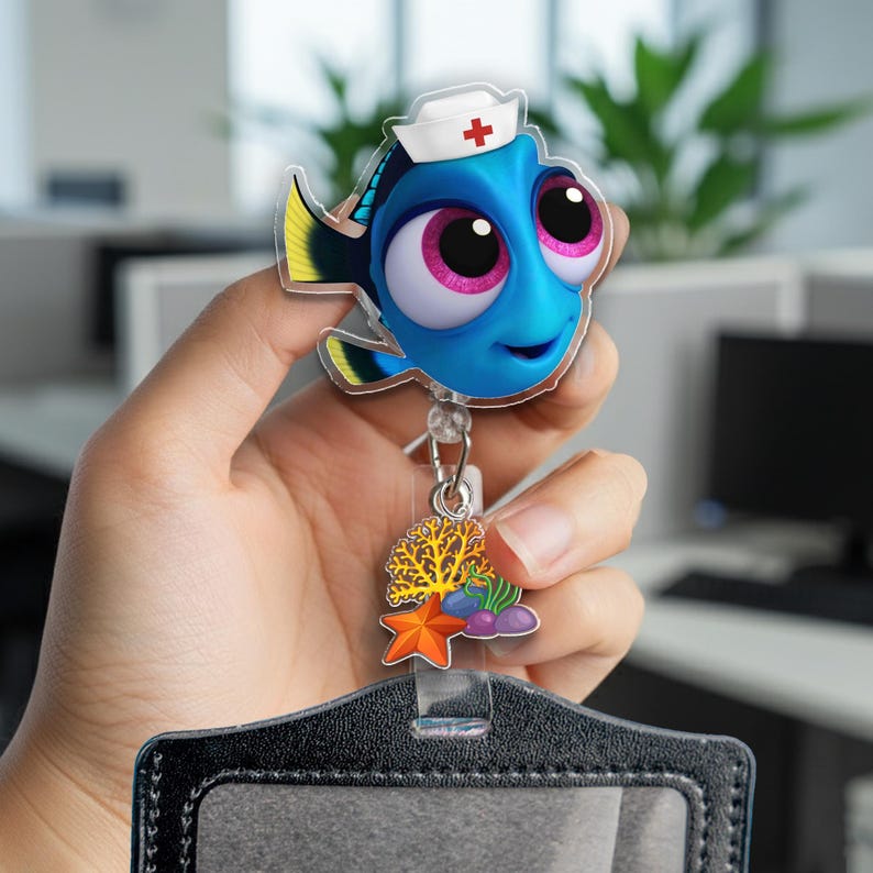Disney Finding Nemo Badge Reel, Dory Fish Retractable Badge Reel Disney ...