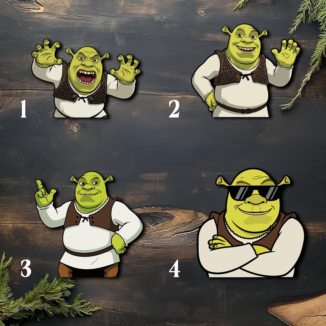 Shrek Meme Peekaboo Peeker Peeking Car Window Decals, Bumper Waterproof ...