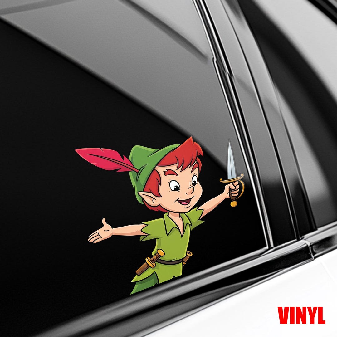 Peter Pan Peeker Peeking Car Window Decals - Bumper Waterproof Vinyl ...