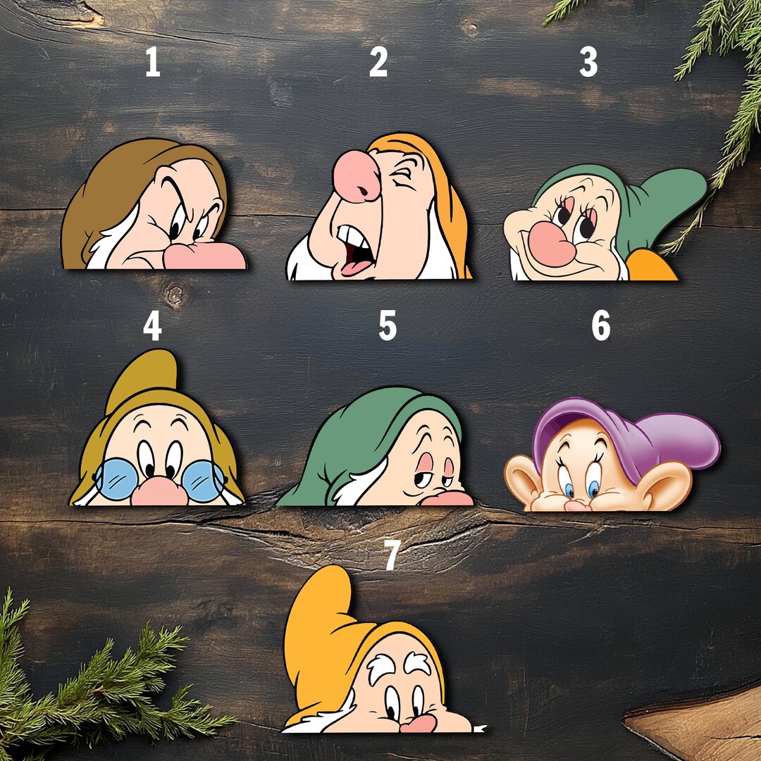 Seven Dwarfs Peekaboo Peeker Peeking Car Window Decals,bumper ...