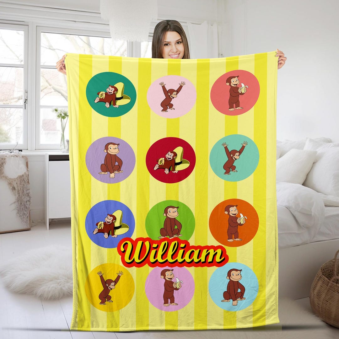 Personalized Curious George Blanket, Curious George Blanket, Custom ...