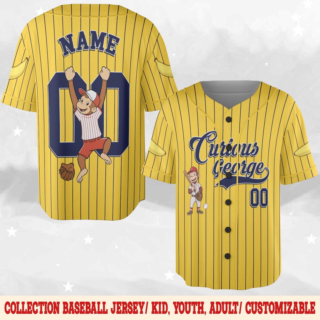 Curious George Birthday Baseball Jersey,curious George Baseball Shirt ...