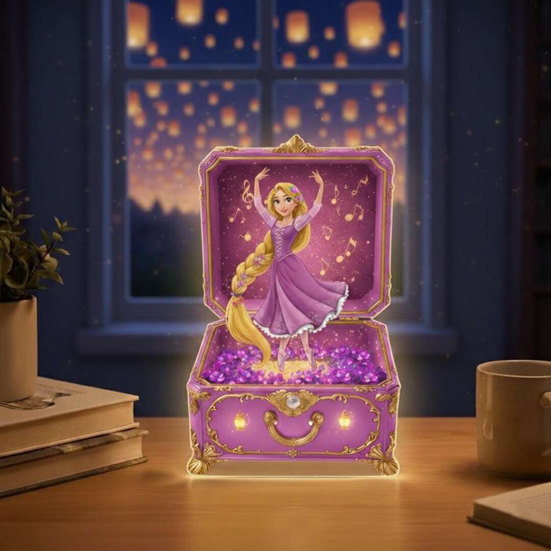 Princess Rapunzel Ballerina Light Box,rapunzel Customized Night Light ...
