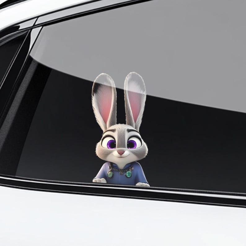 Zootopia Peeker Sticker, Judy Hopps Nick Wilde Car Decal, Peekaboo ...