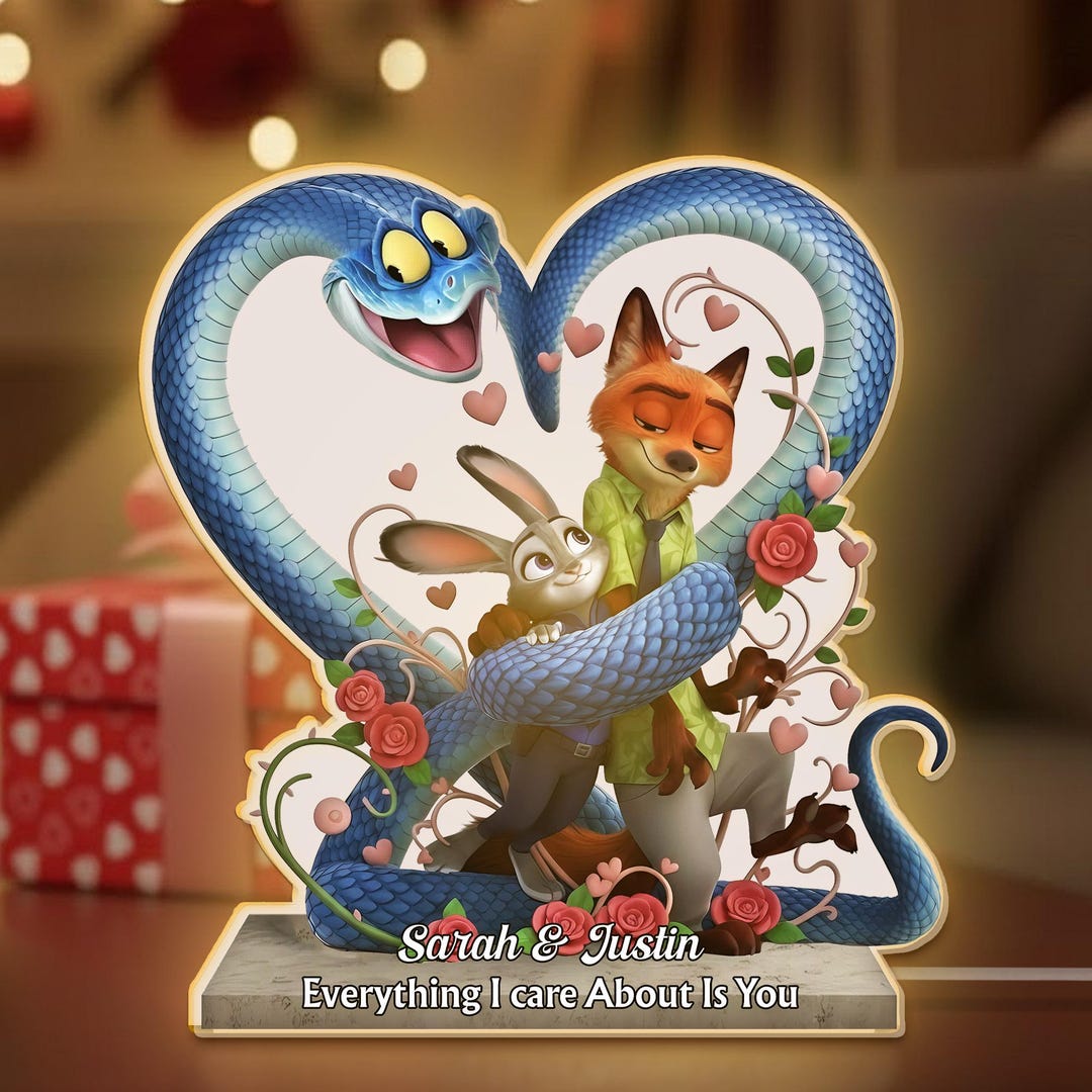 Nick and Judy Acrylic Light Box,zootopia Couple Night Light ...