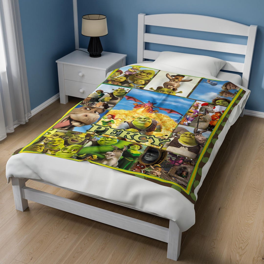 Personalized Name Shrek Characters Blanket, Shrek Movie Blanket, Custom ...