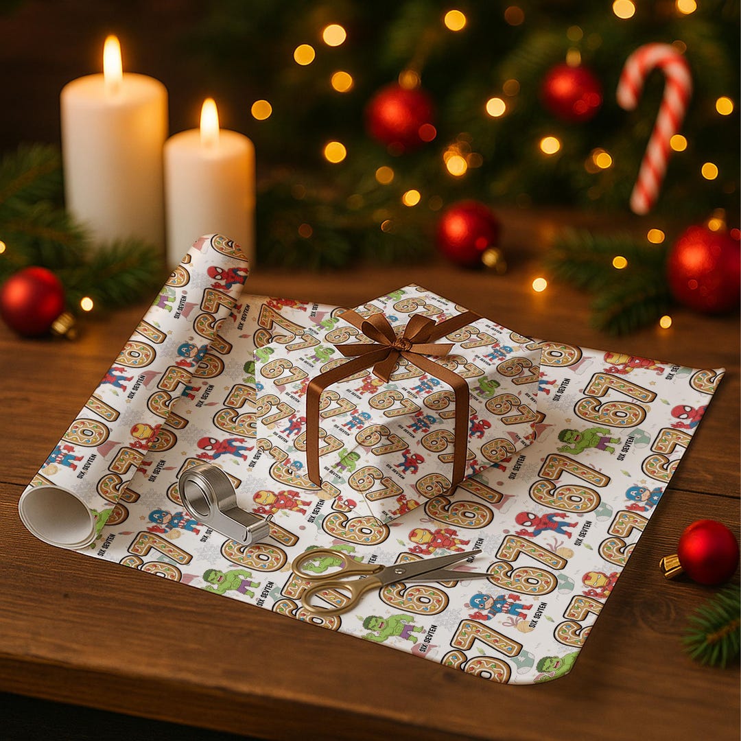 Funny Hero 67 Wrapping Paper, Six Seven Wrapping Paper, Trendy 6 7 ...