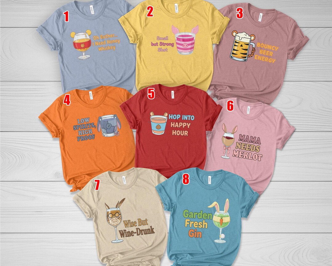 Funny Winnie the Pooh Drinking Shirt,matching Group T-shirt,cute Pun ...
