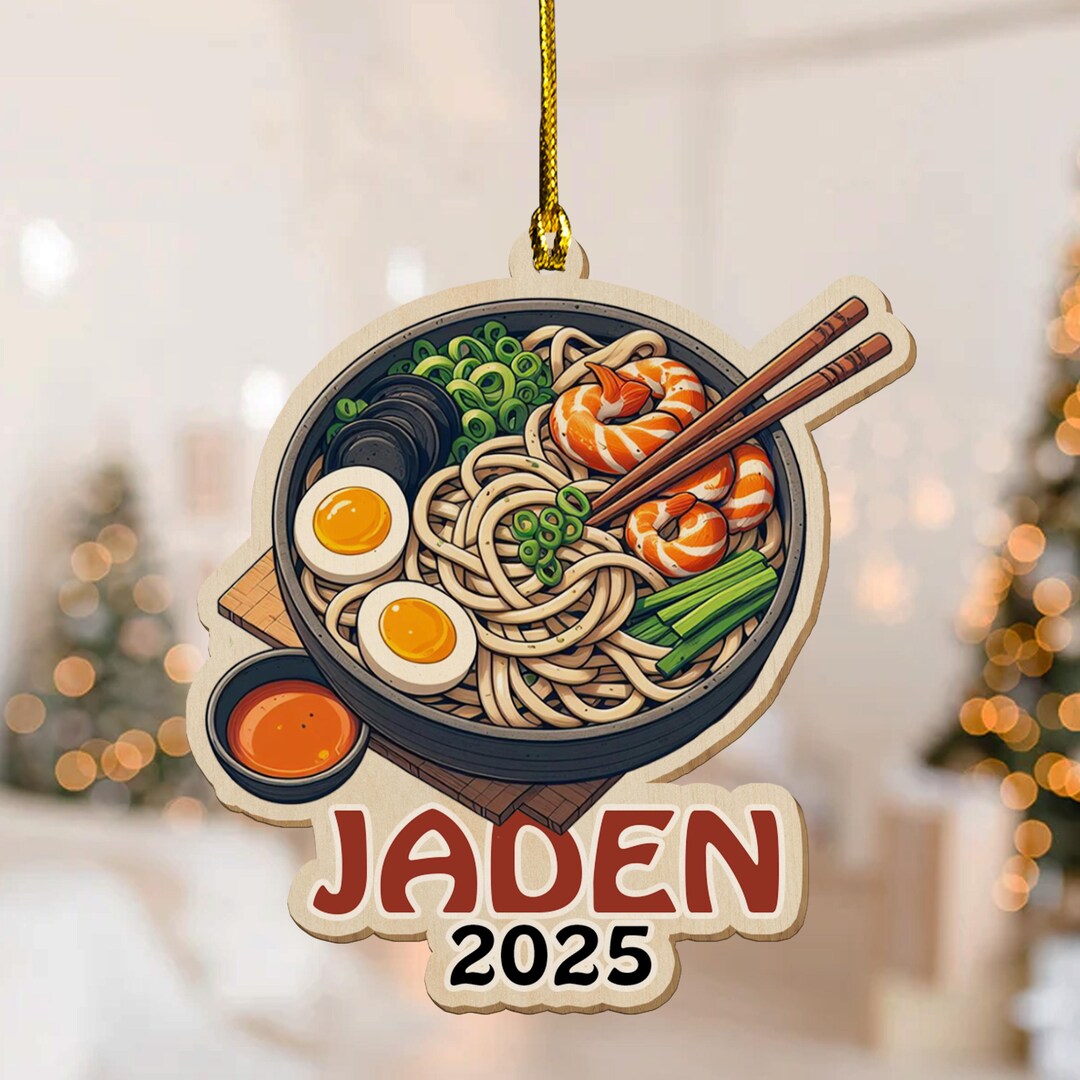 Custom Ramen Christmas Ornament, Ramen Ornament, Ramen Noodles Ornament ...