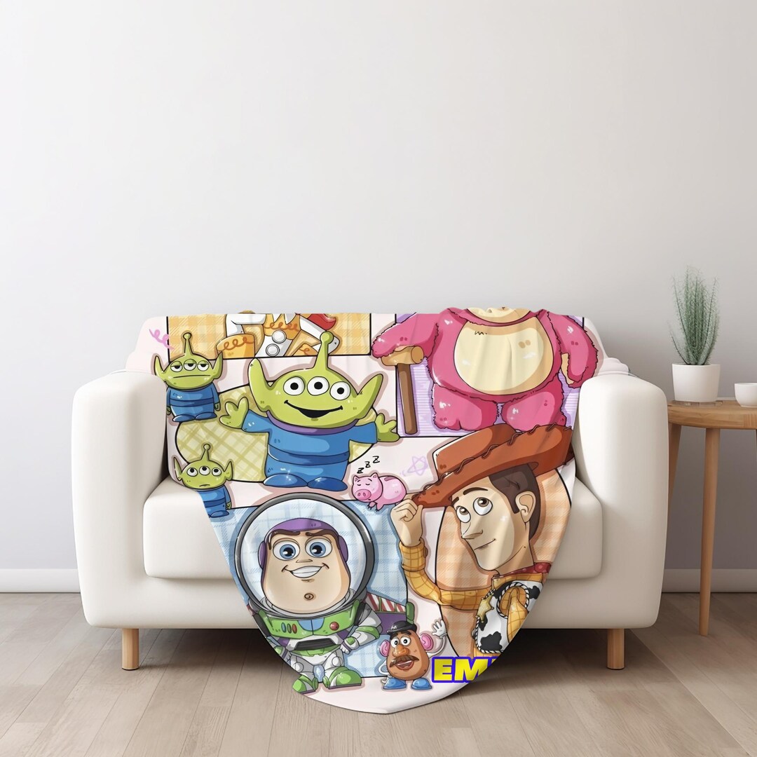 Personalized Toy Story Blanket, Custom Name Woody Buzz Lightyear Jessie ...