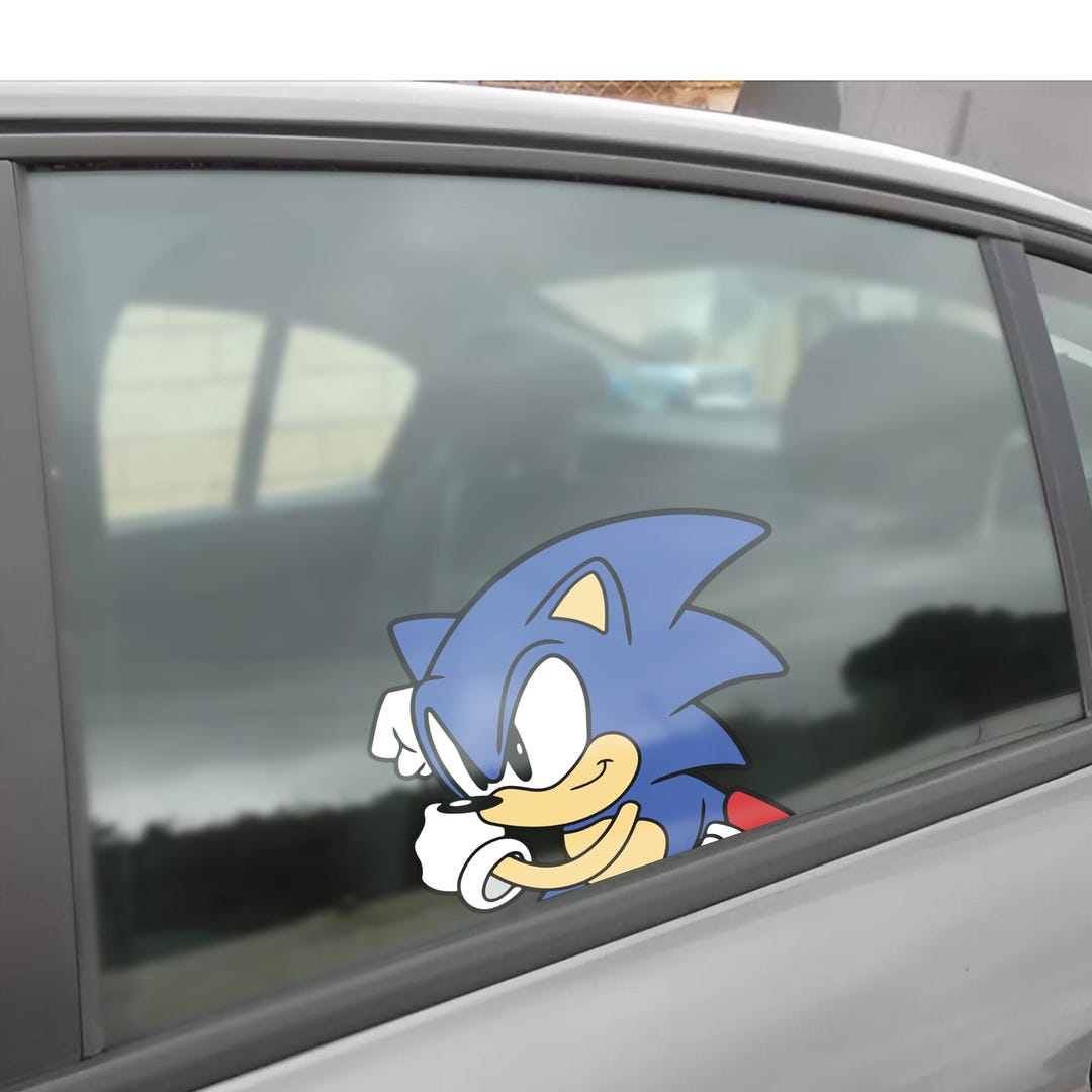 Sonic Peeker Peeking Car Window Decals - Bumper Waterproof Stickers ...