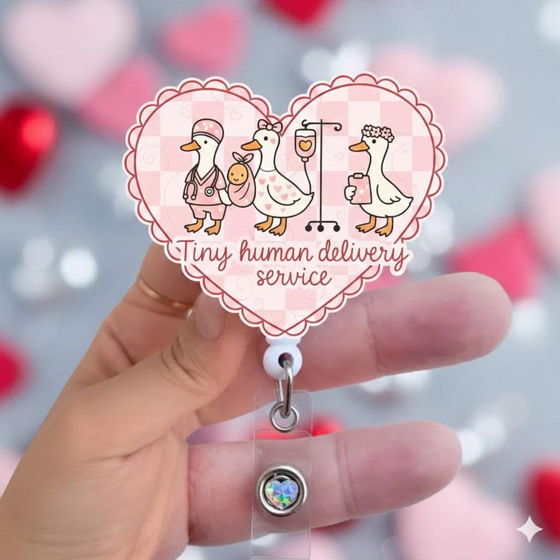 Tiny Human Delivery Service Badge Reel | Labor and Delivery Nurse Badge ...