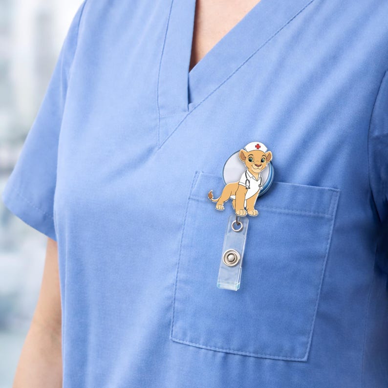 Lion King Badge Reel, Nala Retractable ID Holder, Disney Cartoon Nurse ...