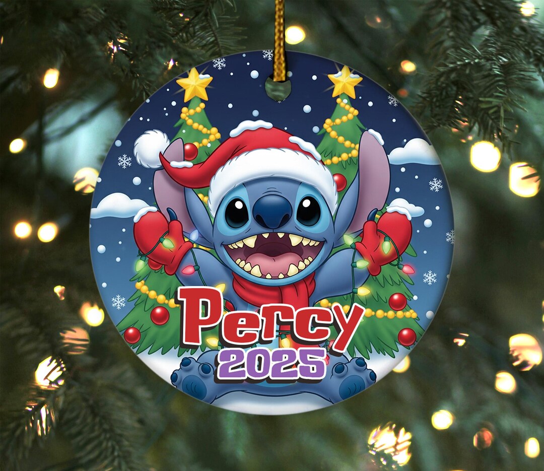 Personalized Disney Stitch Christmas Ornament, Disney Family Christmas ...