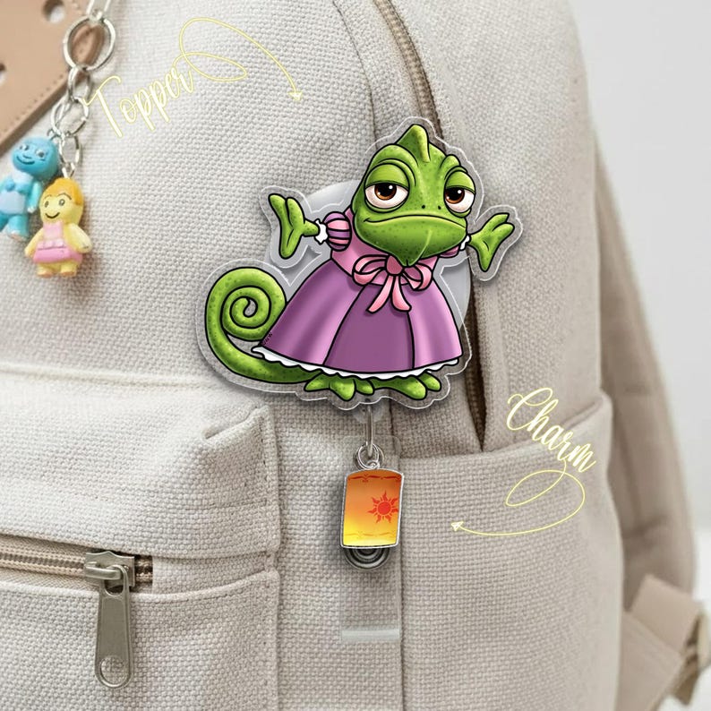 Pascal Retractable Badge Reel, Nurse Teacher ID Holder, Cute Tangled ...