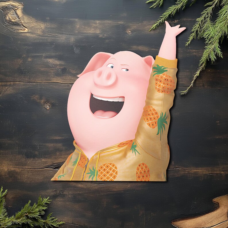 Sing Pig Peeker Sticker, Funny Peekaboo Car Window Decal, Waterproof ...