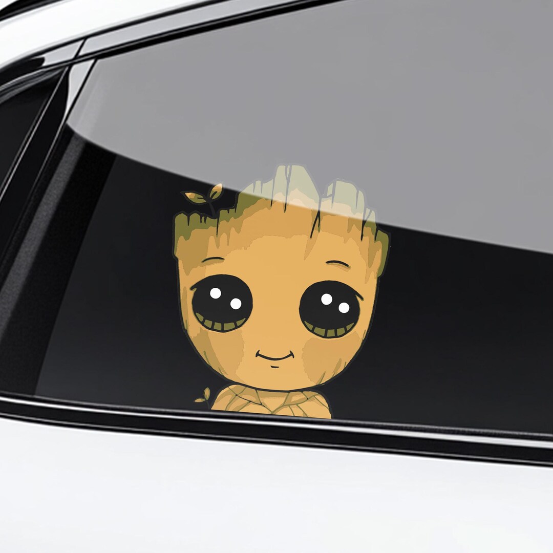 Baby Groot Peeking Peeker Sticker,car Vinyl Decal, Window Sticker,cute ...