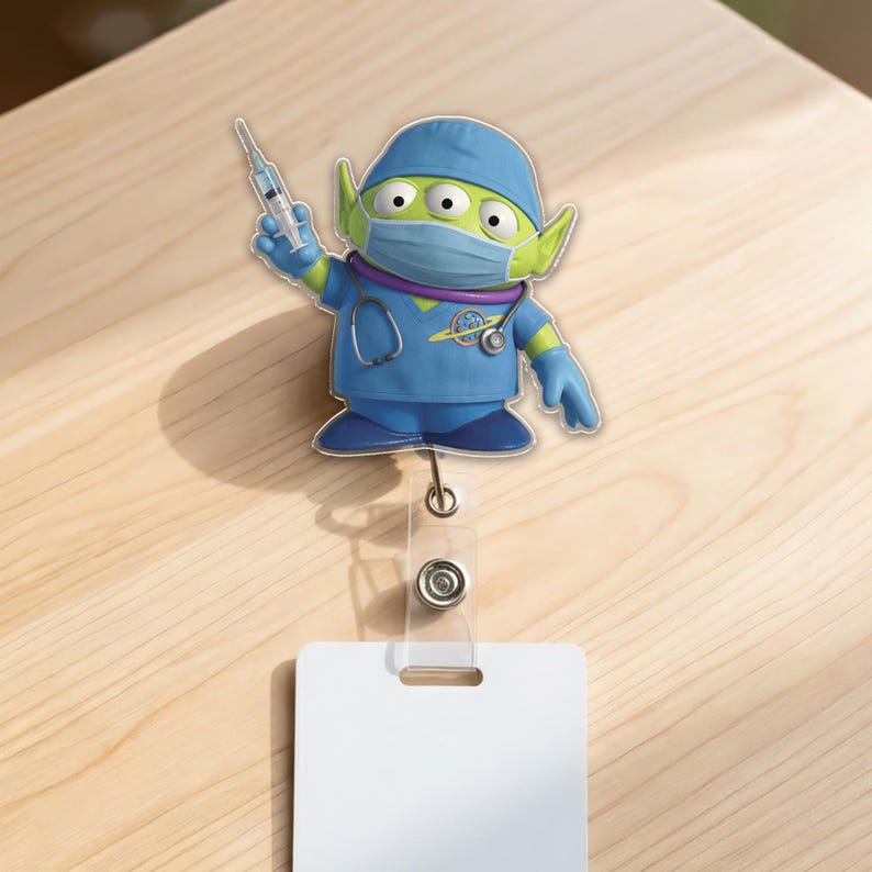 Little Green Aliens Badge Reel, Funny Disney ID Holder, Nurse Badge ...