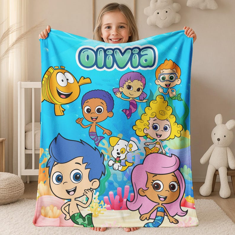 Disney Bubble Guppies Blanket, Personalized Bubble Guppies Blanket ...