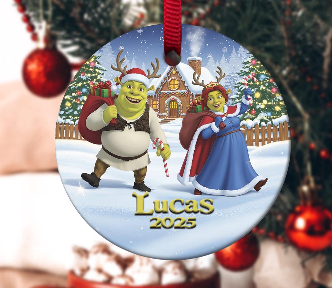 Custom Name Shrek Christmas Ornament, Shrek Movie Ornament, Christmas ...