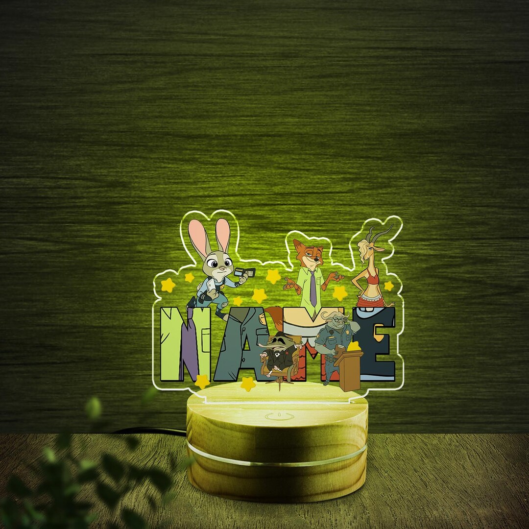Zootopia Characters Night Light, Disney Trip Night Light, Bedroom ...